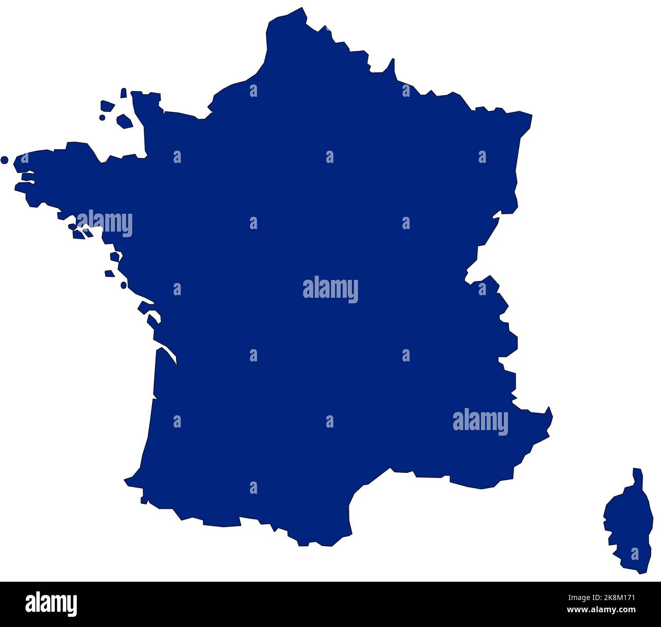 Map of France filled with blue color Stock Photo - Alamy