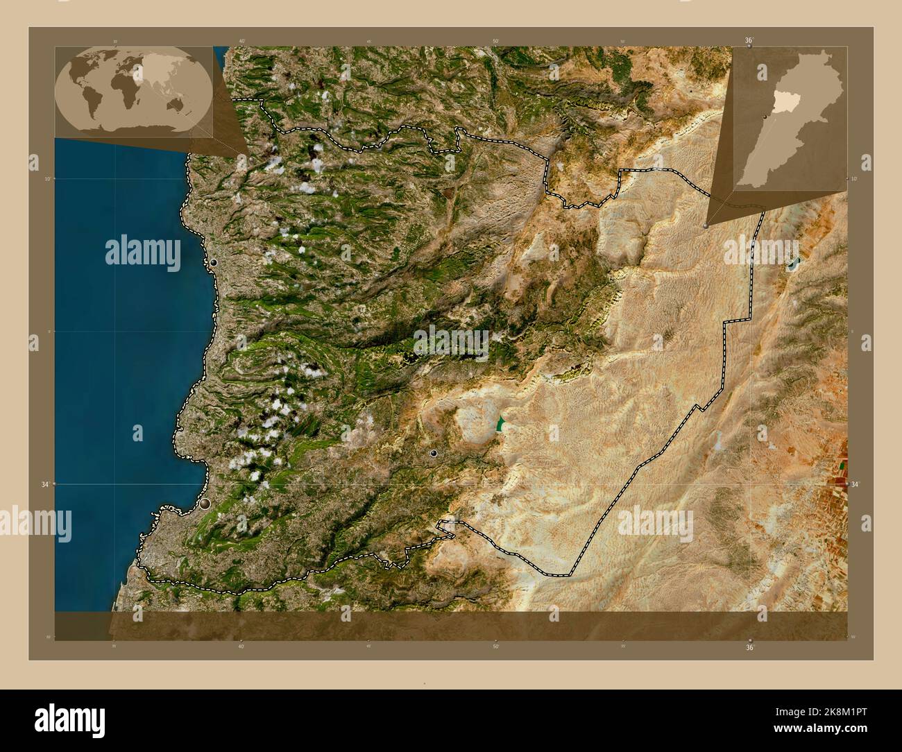Keserwan-Jbeil, governorate of Lebanon. Low resolution satellite map ...