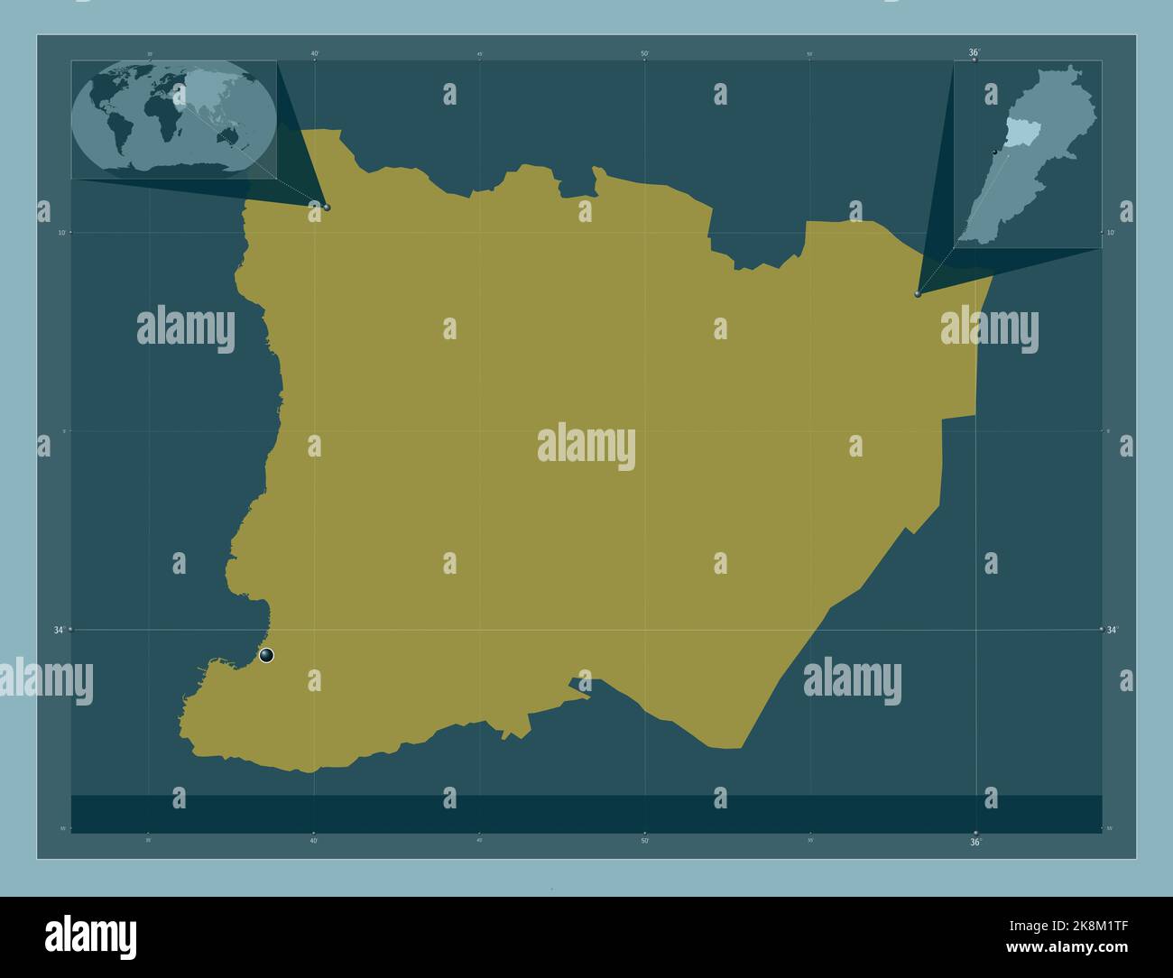 Keserwan-Jbeil, governorate of Lebanon. Solid color shape. Corner ...