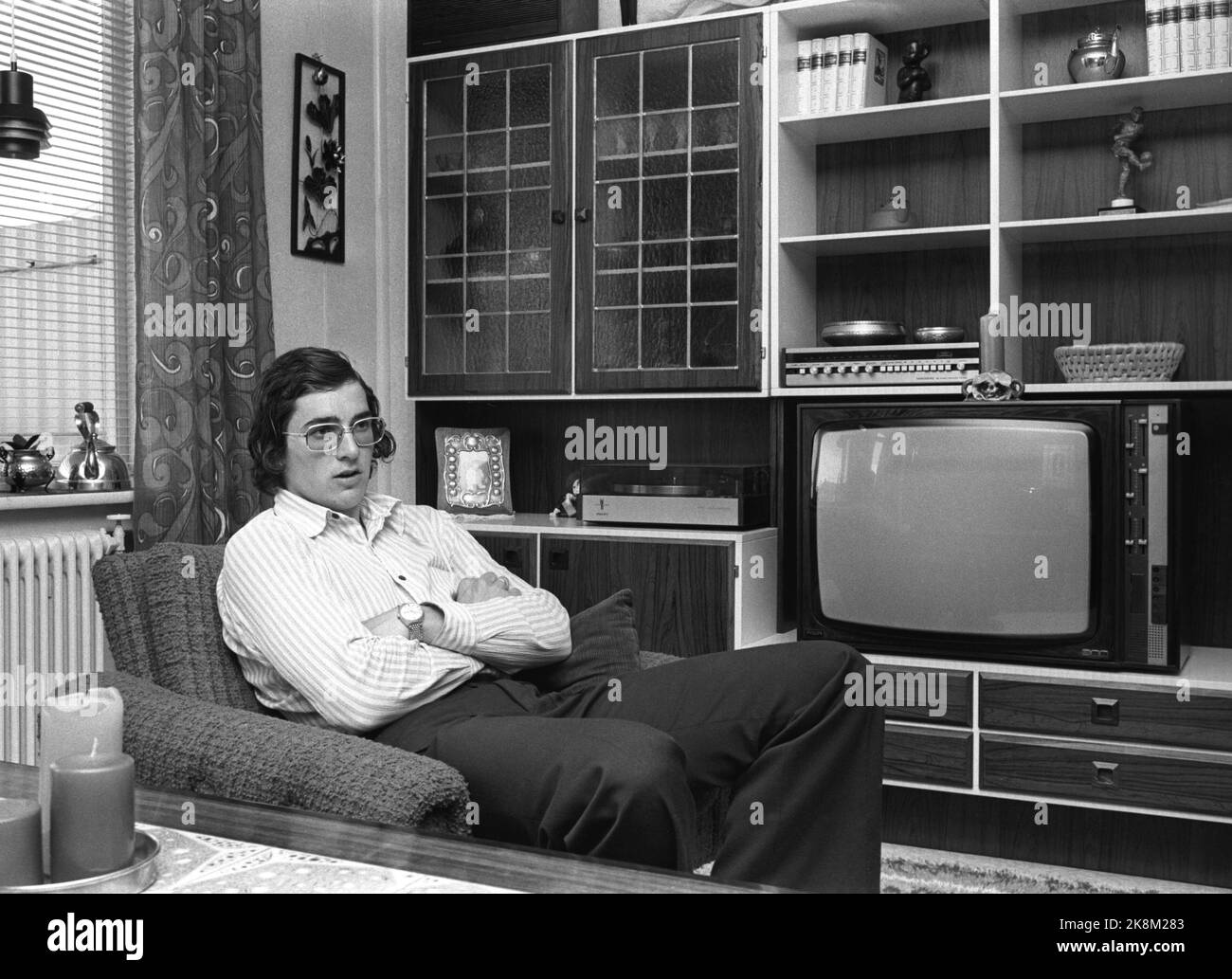 Lillestrøm June 23, 1973. Footballer Tom Lund (22) works as Seller ...