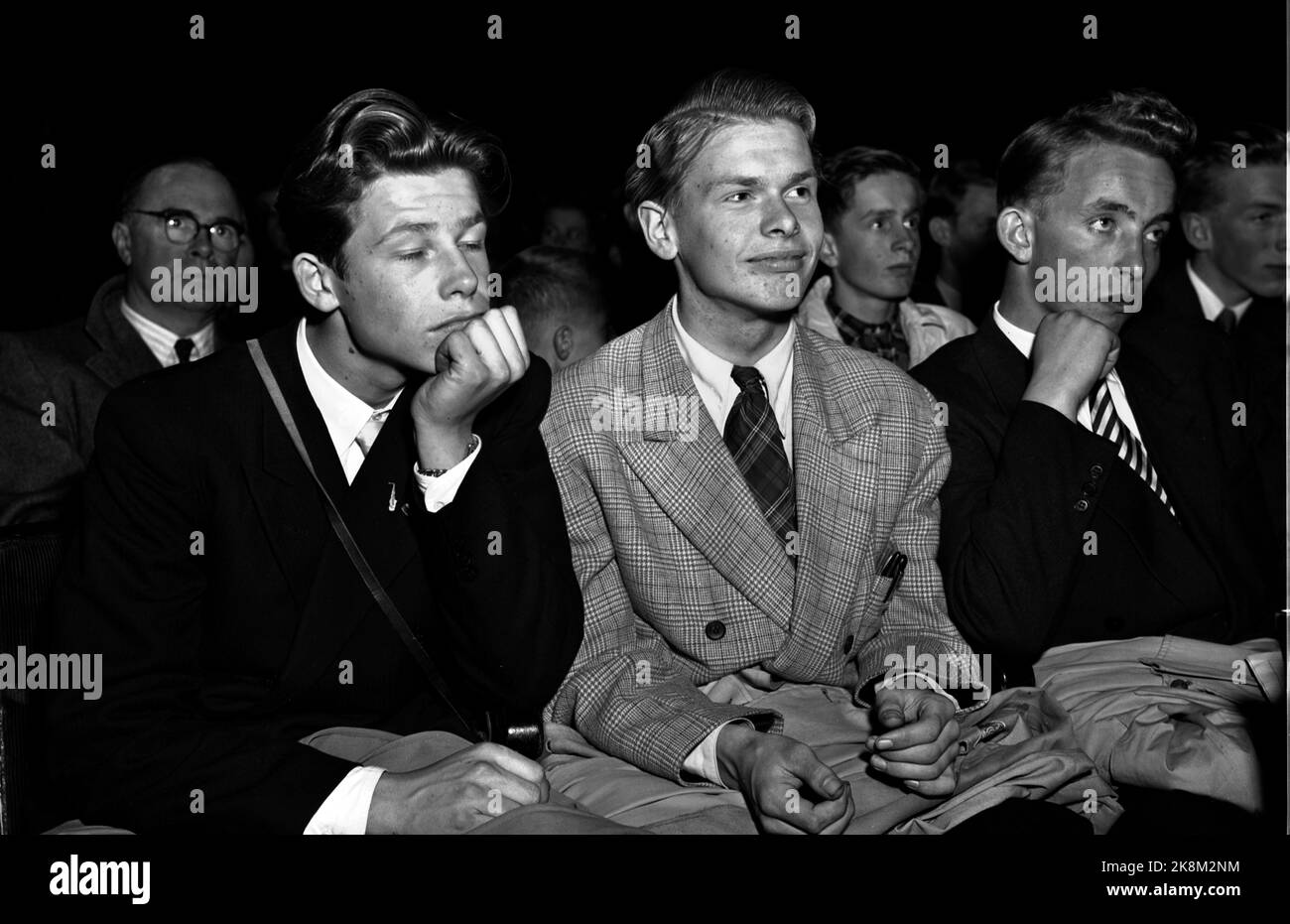 Oslo 1952; Trumpet player and singer Louis Armstrong (1901-1971) gave ...