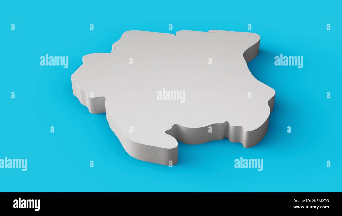 Suriname 3D map Geography Cartography and topology Sea Blue surface 3D ...