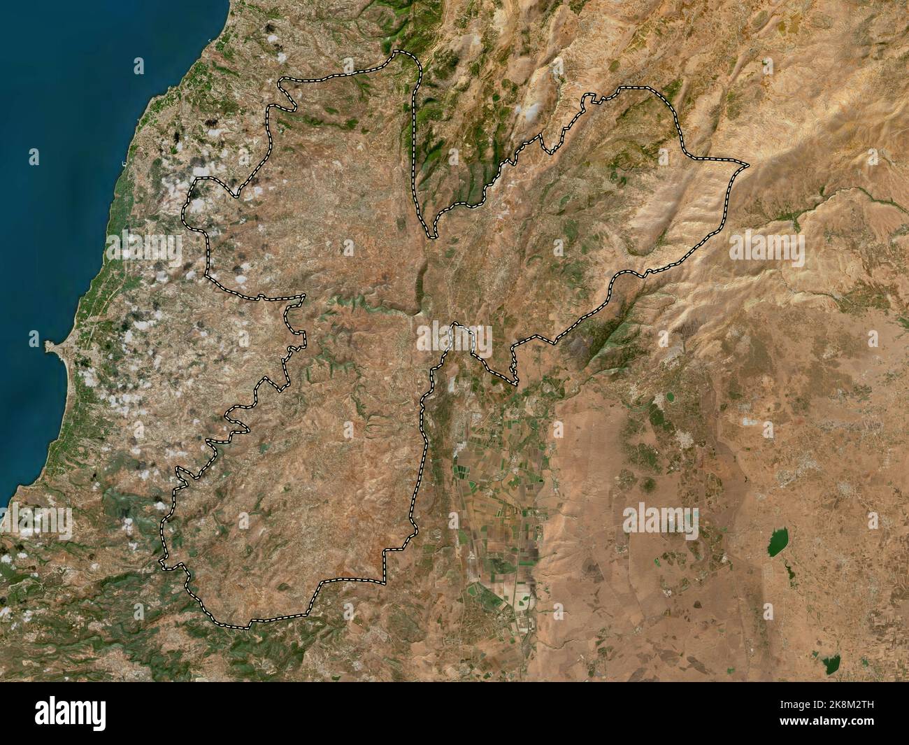 Nabatiyeh, governorate of Lebanon. Low resolution satellite map Stock ...