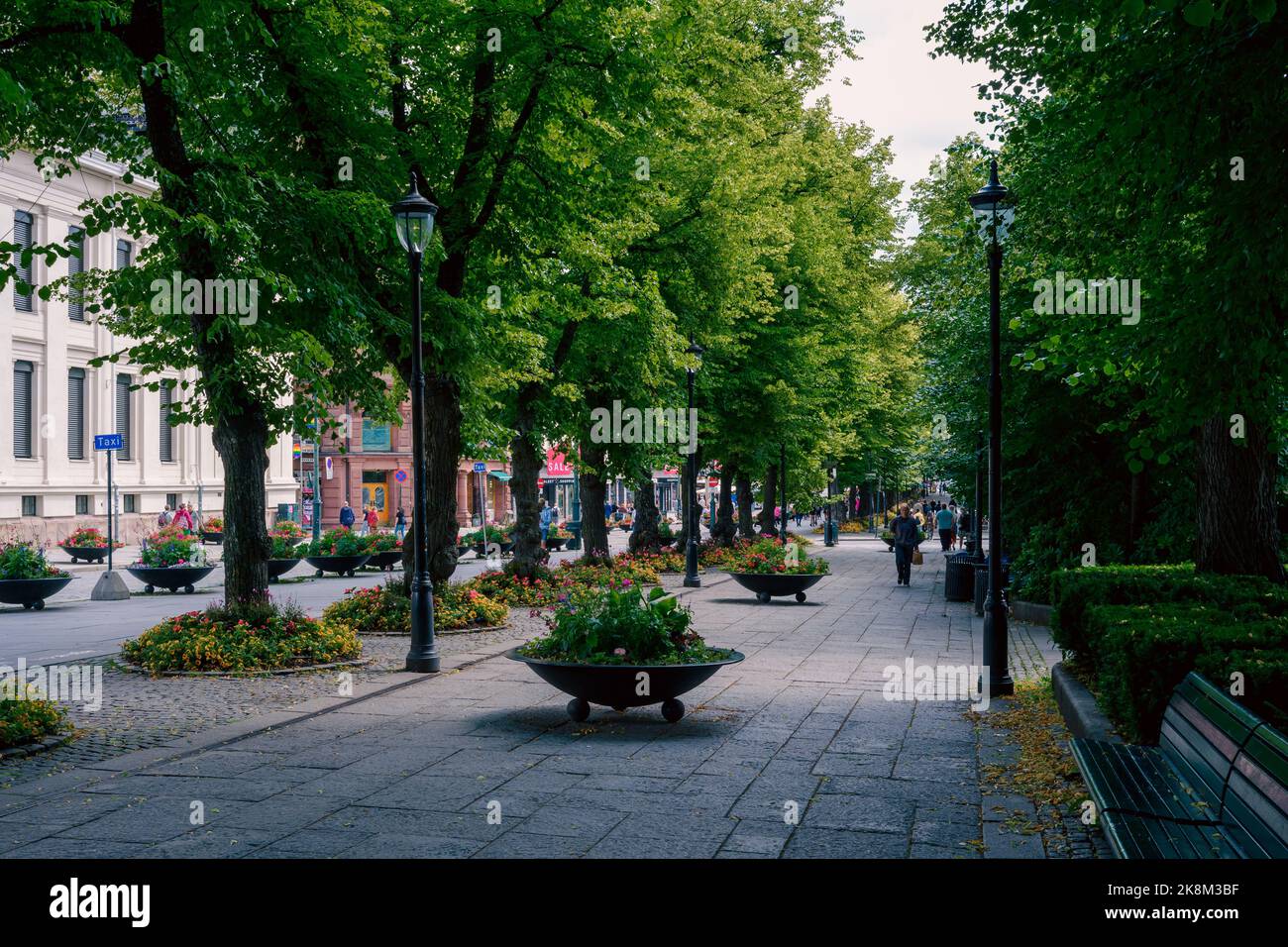 Sidewalk of the Karl Johan Street in Oslo Stock Photo - Alamy