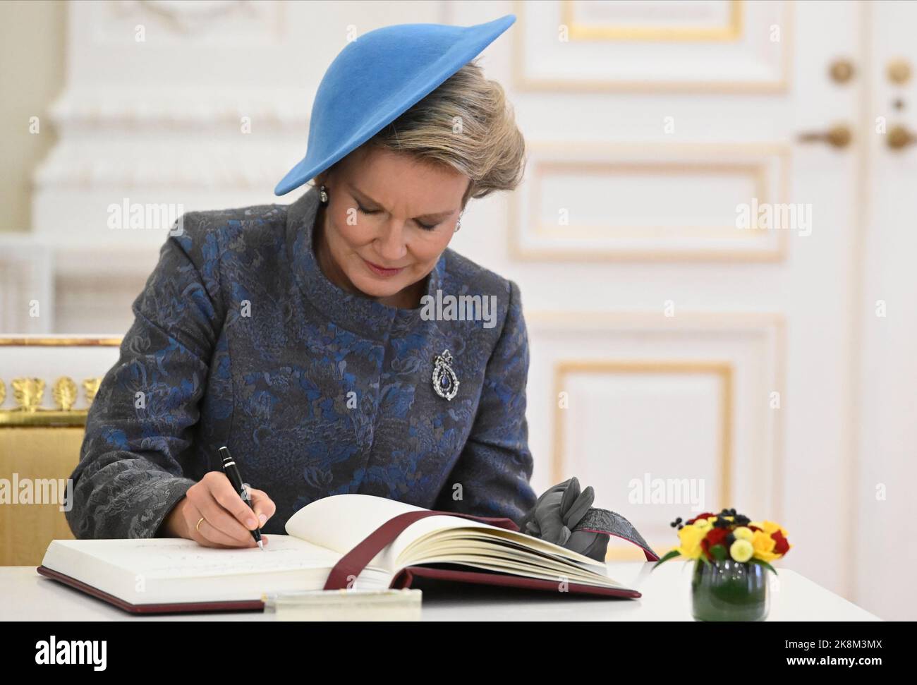 Vilnius, Lithuania. 24th Oct, 2022. Queen Mathilde of Belgium pictured ...