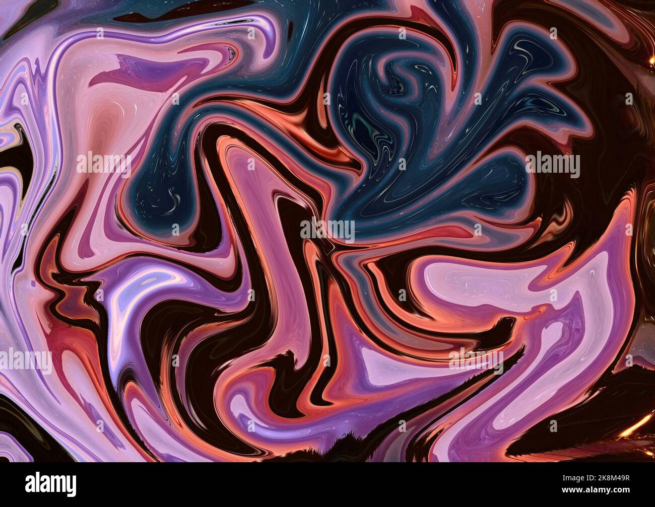 A colorful backdrop with an abstract liquid pattern Stock Photo - Alamy