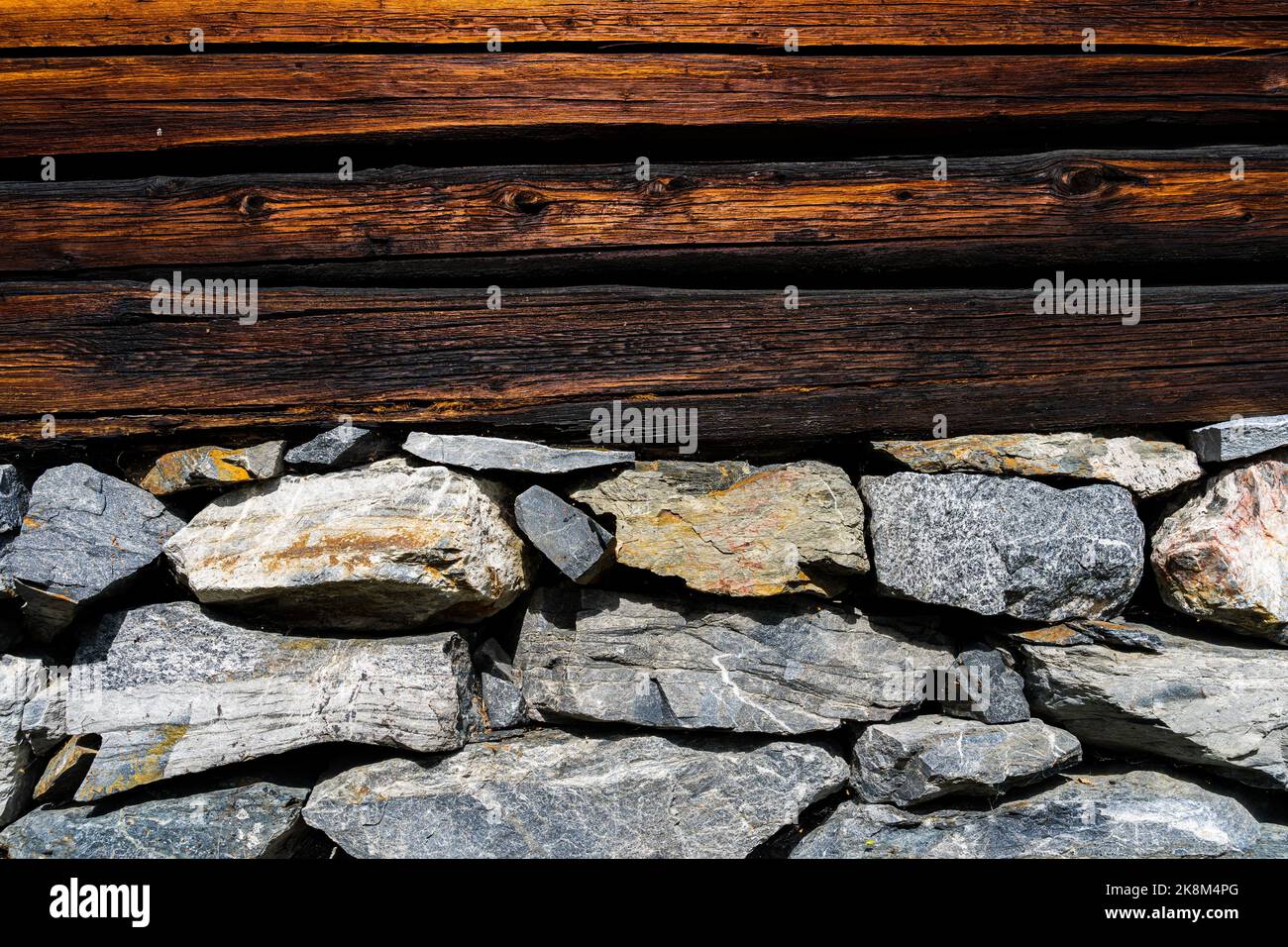 stone foundation of an old log house Stock Photo - Alamy