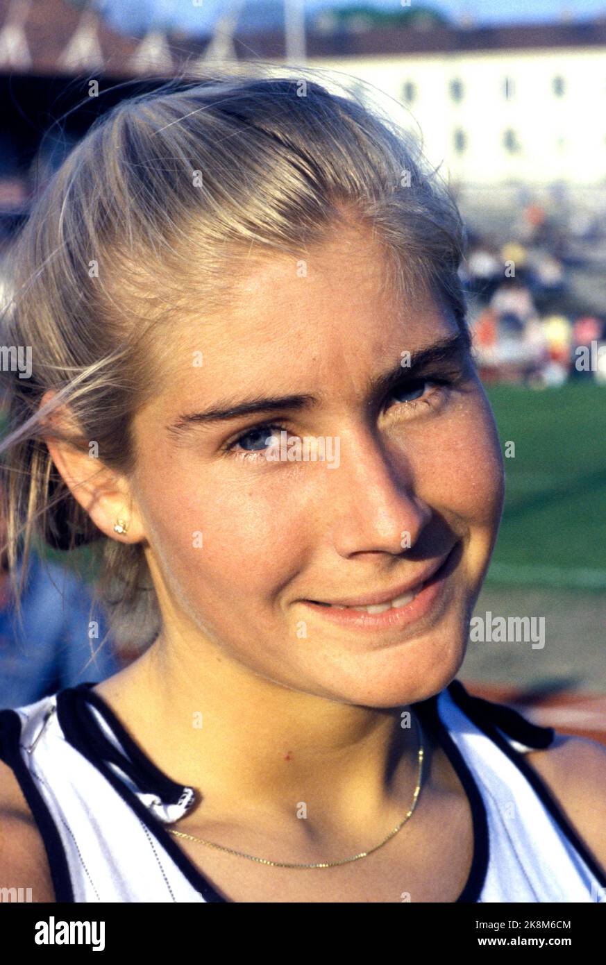 Oslo May 1986. Spears Trine Solberg Hattestad at Bislet Stadium in Oslo ...