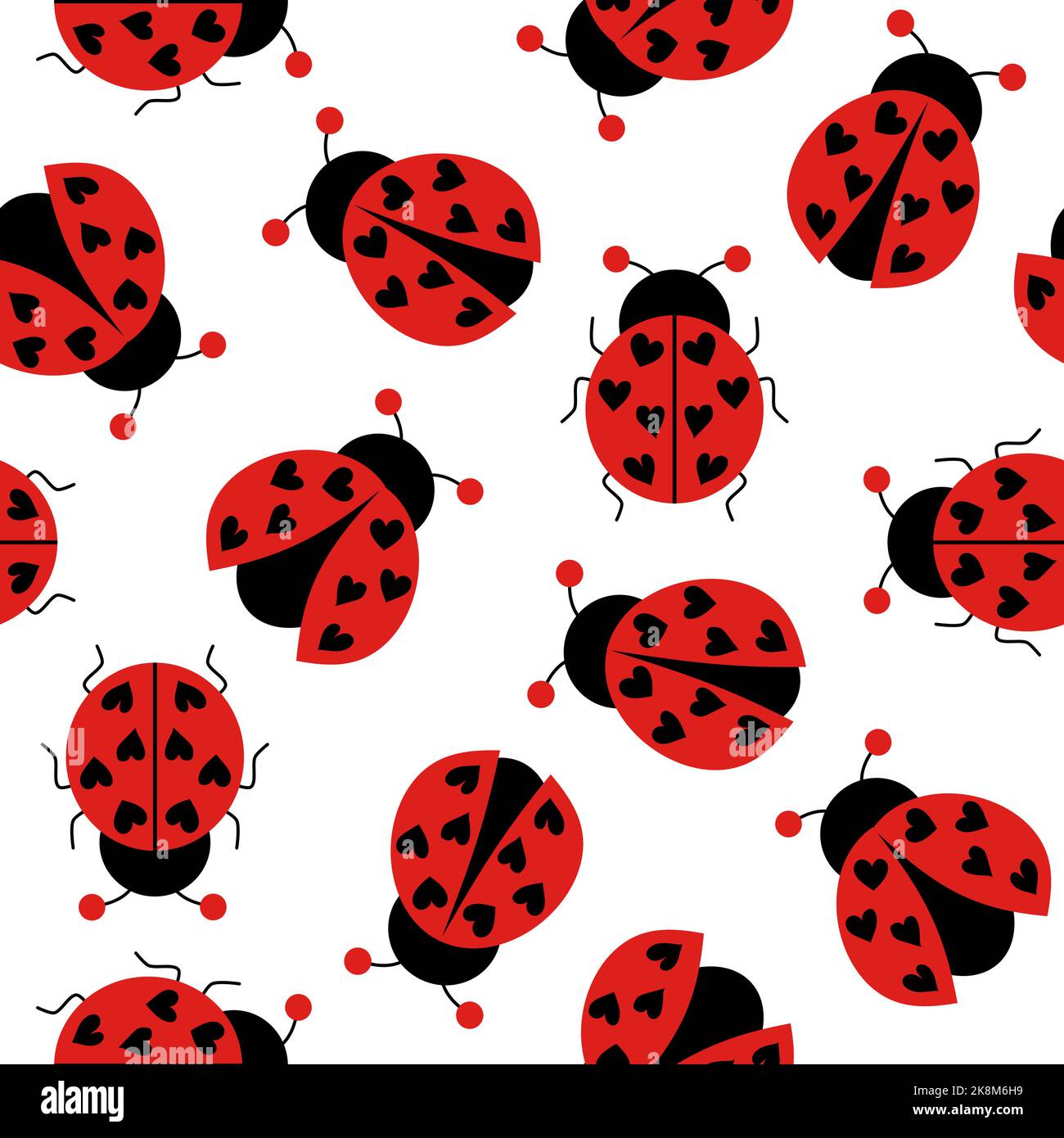 Cute ladybug seamless pattern. Seamless background with ladybug. Simple ...