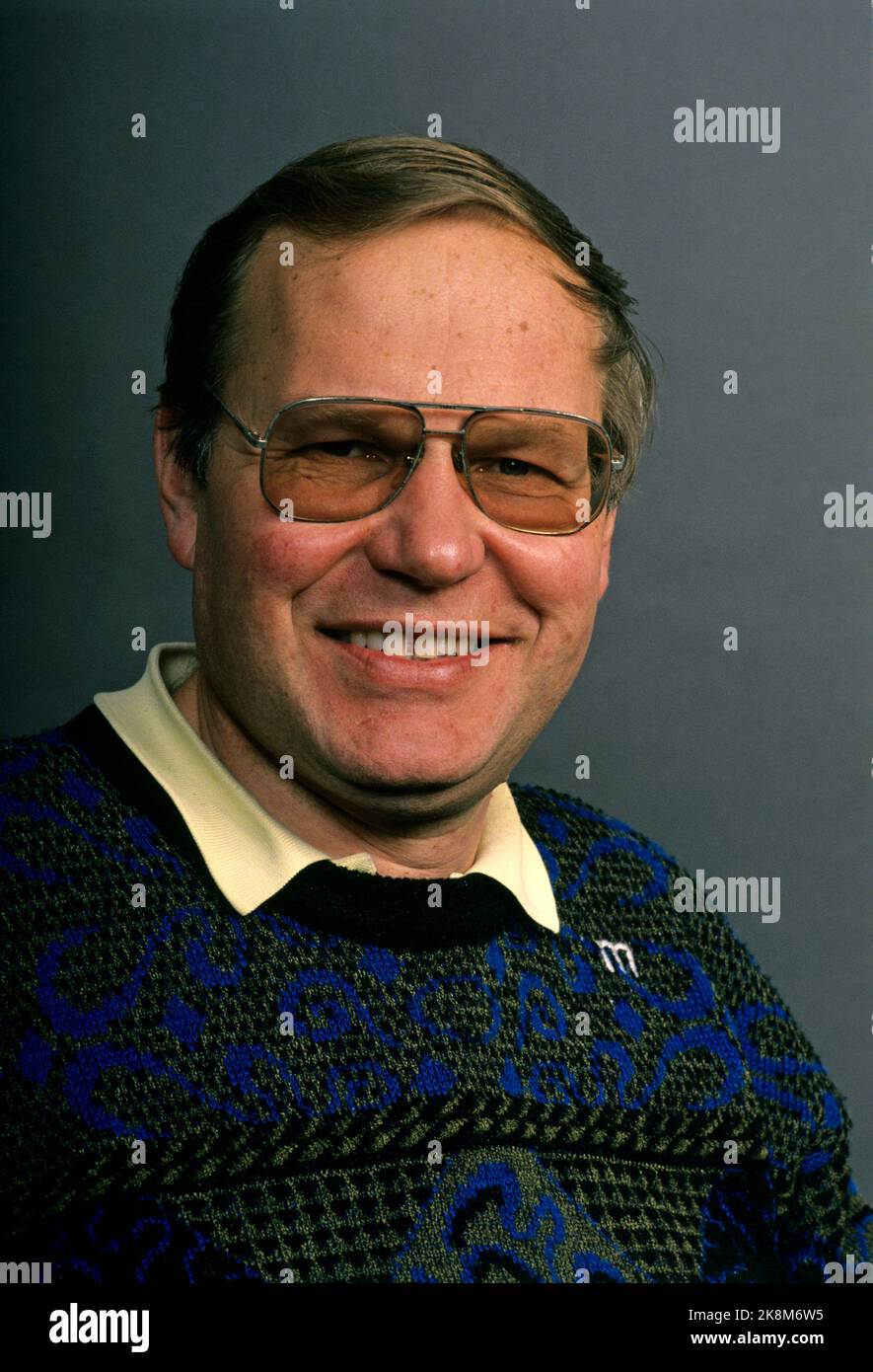 Oslo 1992-01. Arne Scheie, Program Secretary NRK, Sports reporter ...