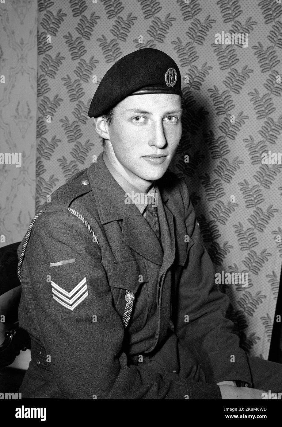Oslo 19570127 Prince Harald in Uniform. Photographed ahead of the 20th ...