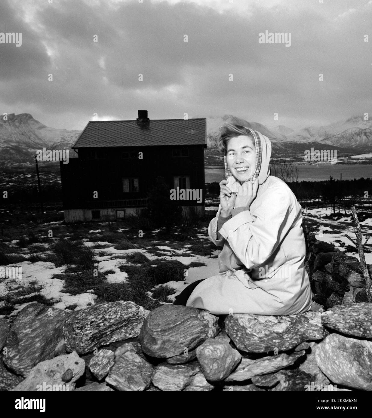 Here she is photographed outdoors in fresh wind hi-res stock ...