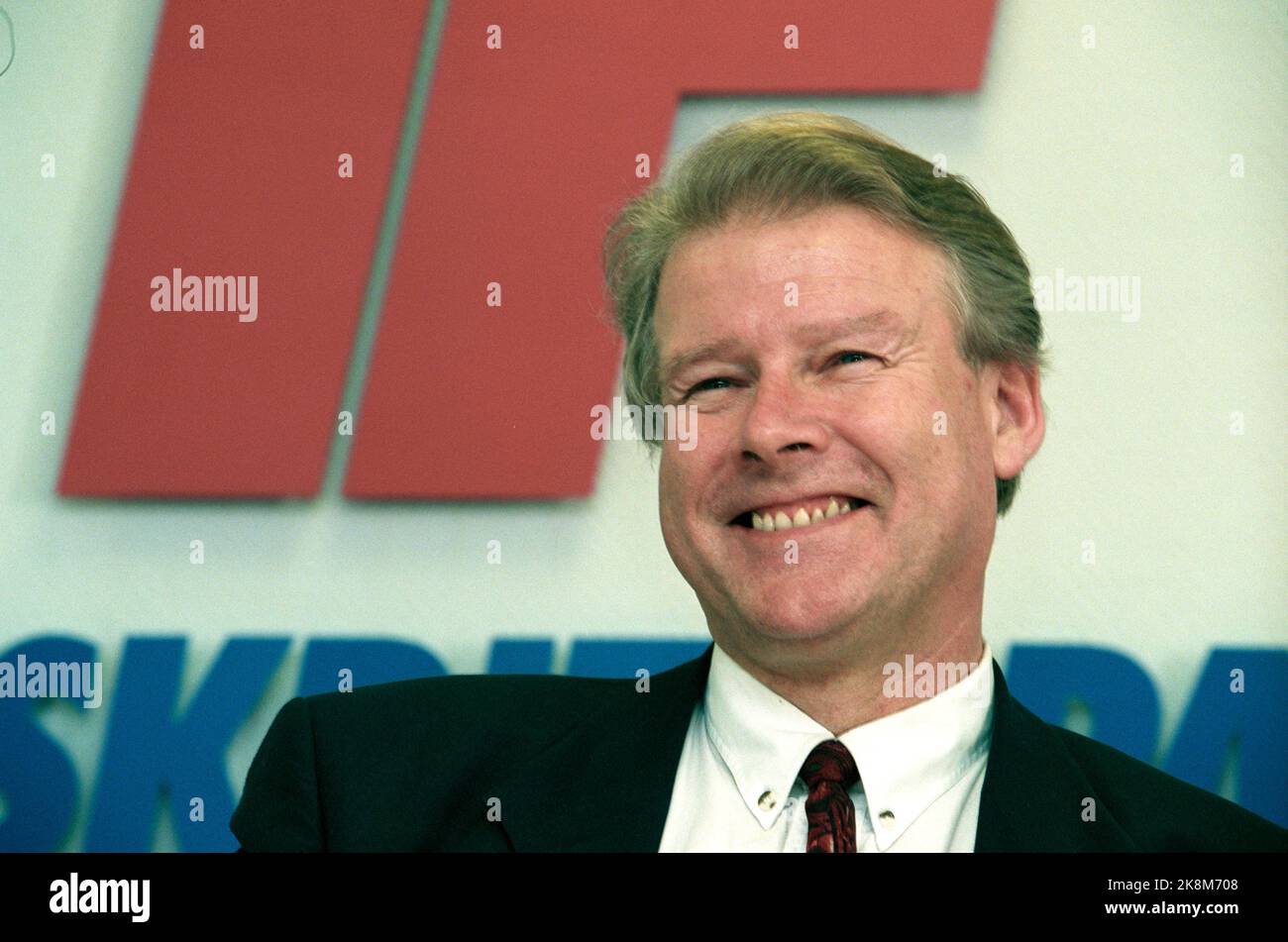 Oslo 199503: Party leader in Frp, Carl I. Hagen, photographed during a ... Oslo 199503: Party leader in Frp, Carl I. Hagen, photographed during a ...