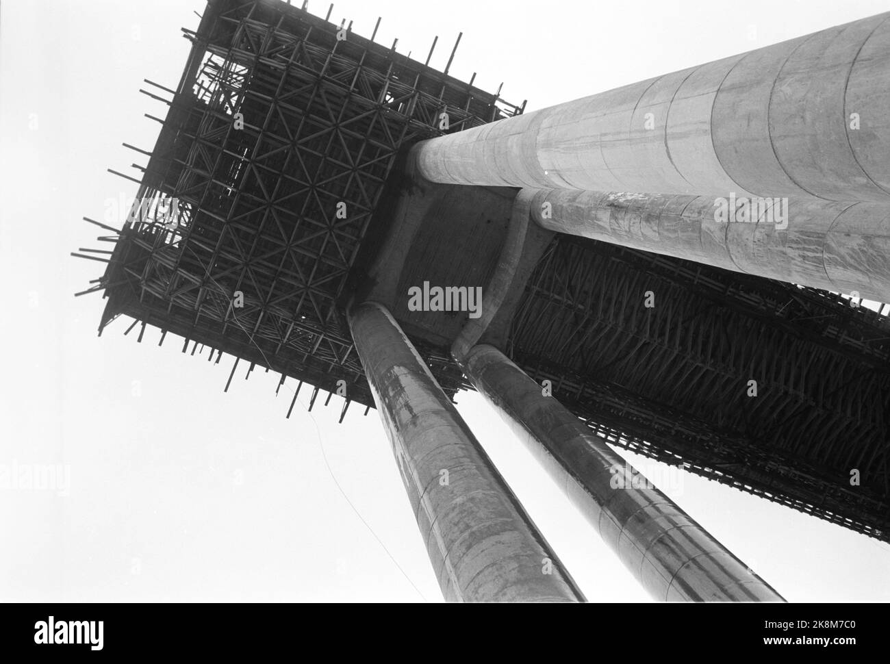 Tromsø, August 1959. Tromsøbrua under construction. The sail height is ...