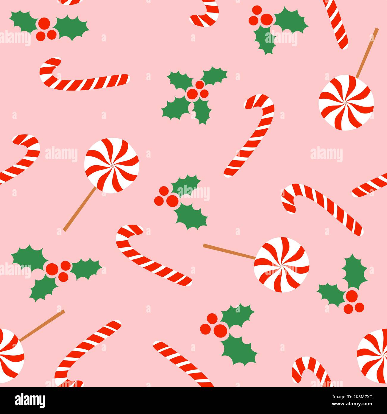 Candy cane on light pink Stock Vector Images - Alamy