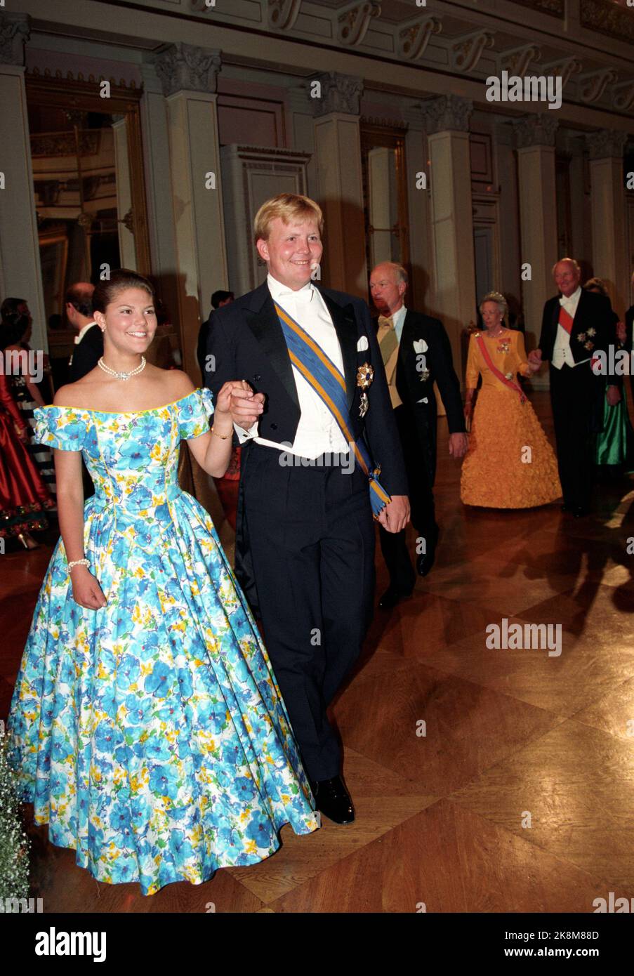 Oslo 199308: Royal silver wedding. The Norwegian royal couple, Queen ...