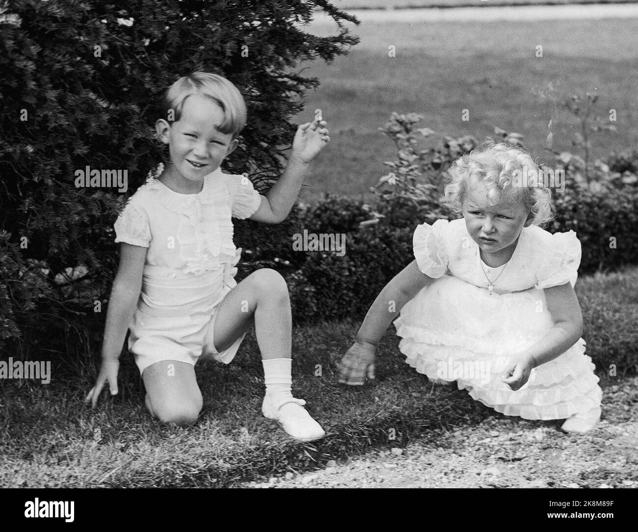 Sweden 1936 Princess Astrid with Prince Baudouin of Belgium. Photo: NTB ...