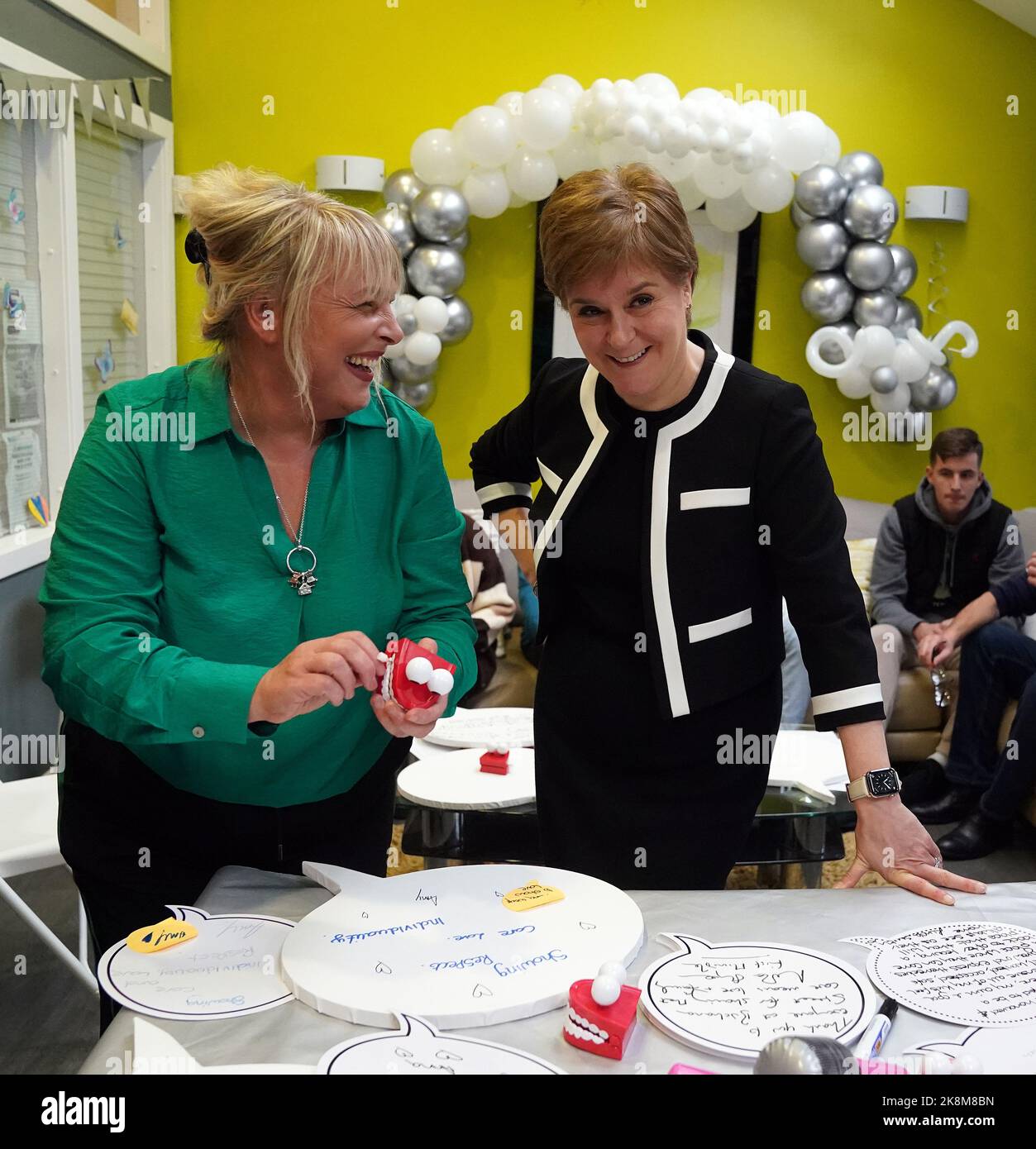 First Minister Nicola Sturgeon alongside Linda Smith,house manager with ...