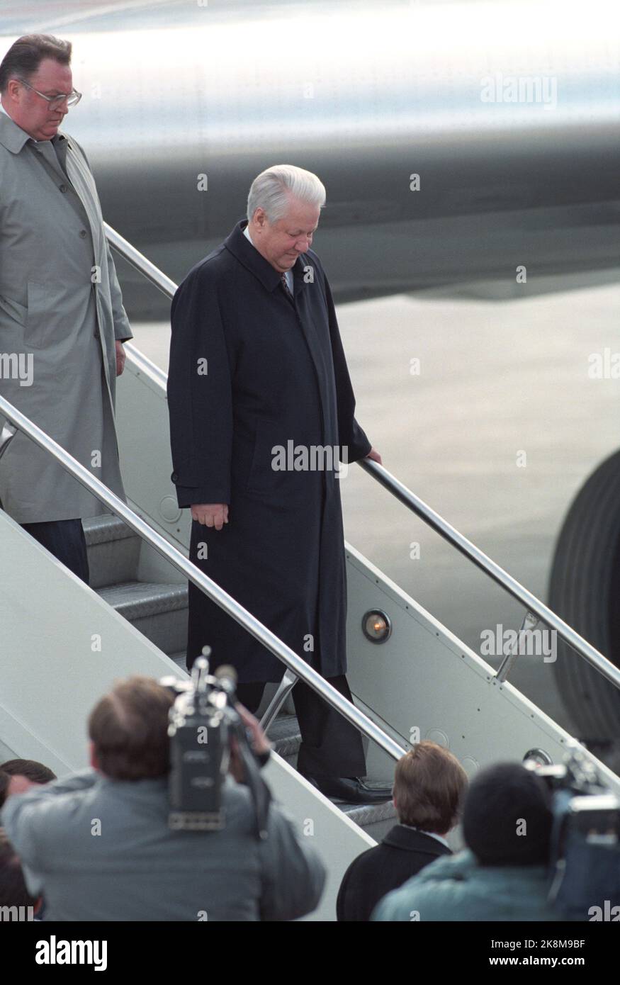 Gardermoen March 1996. Russian President Boris Yeltsin's state visit to ...