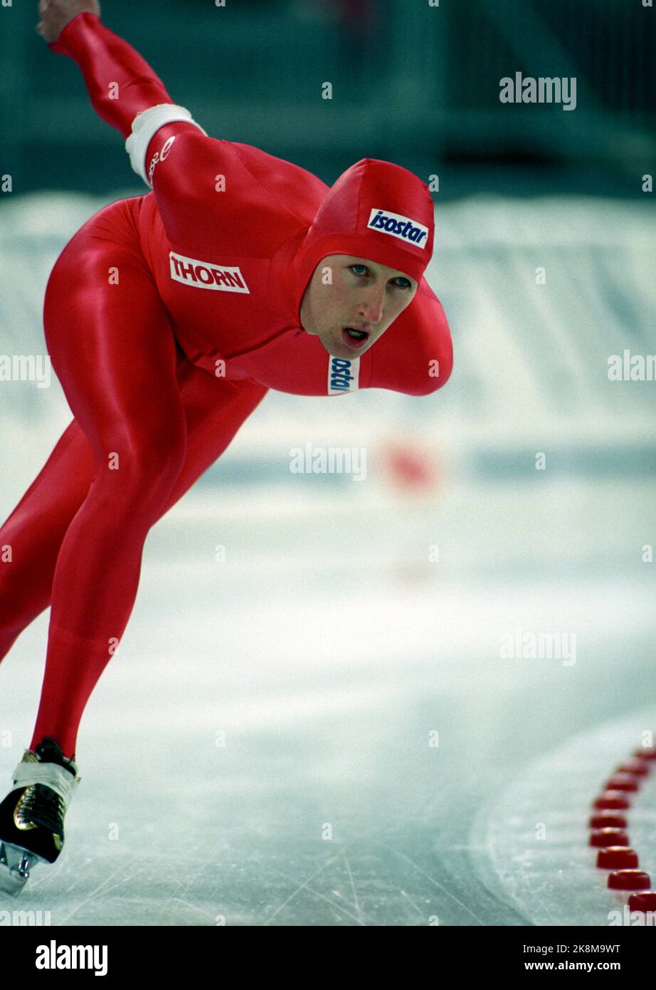 Hamar 19931204 Skater Thor-Andre Pedersen. World Cup skating. Photo ...