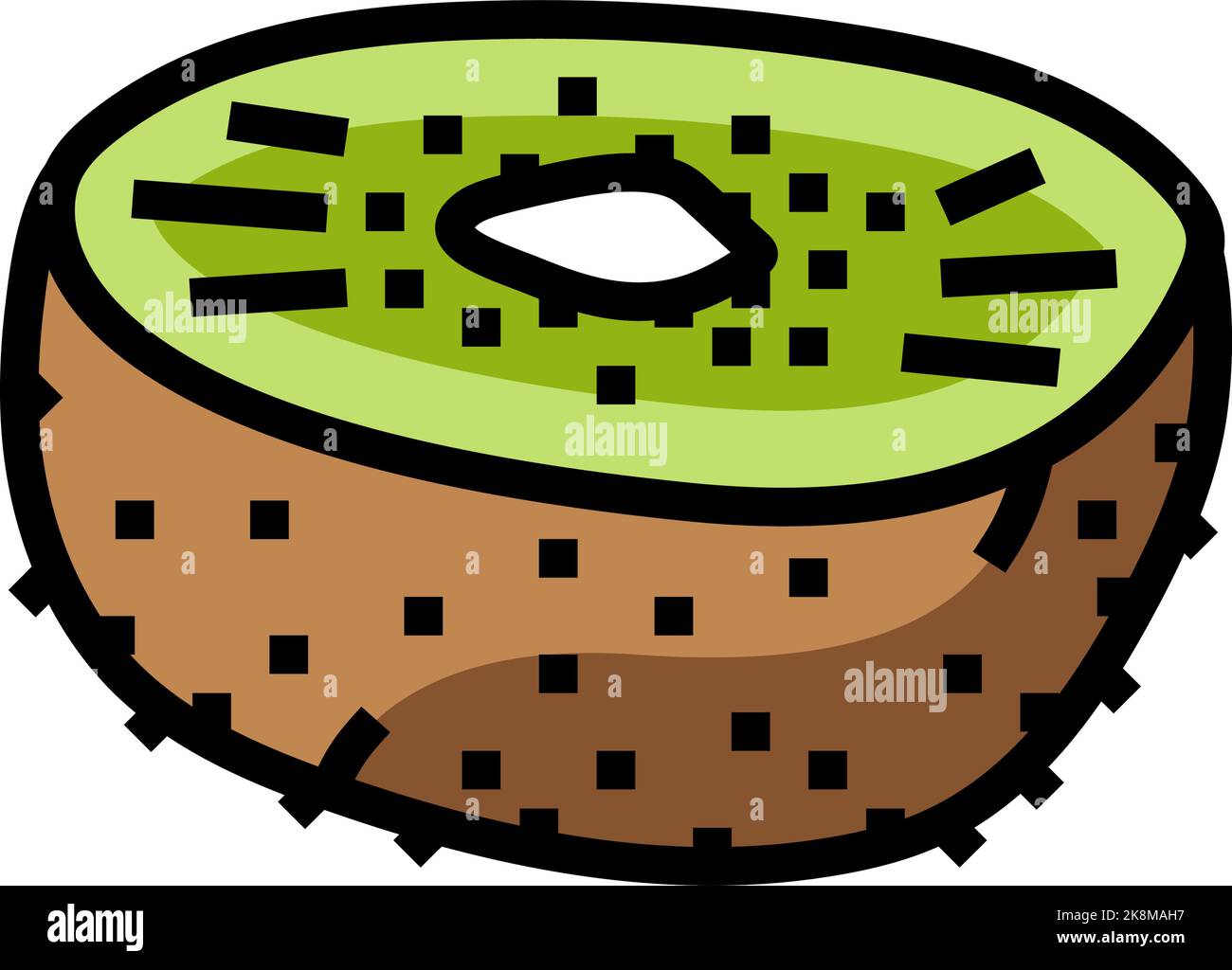 cut kiwi fruit green color icon vector illustration Stock Vector Image ...