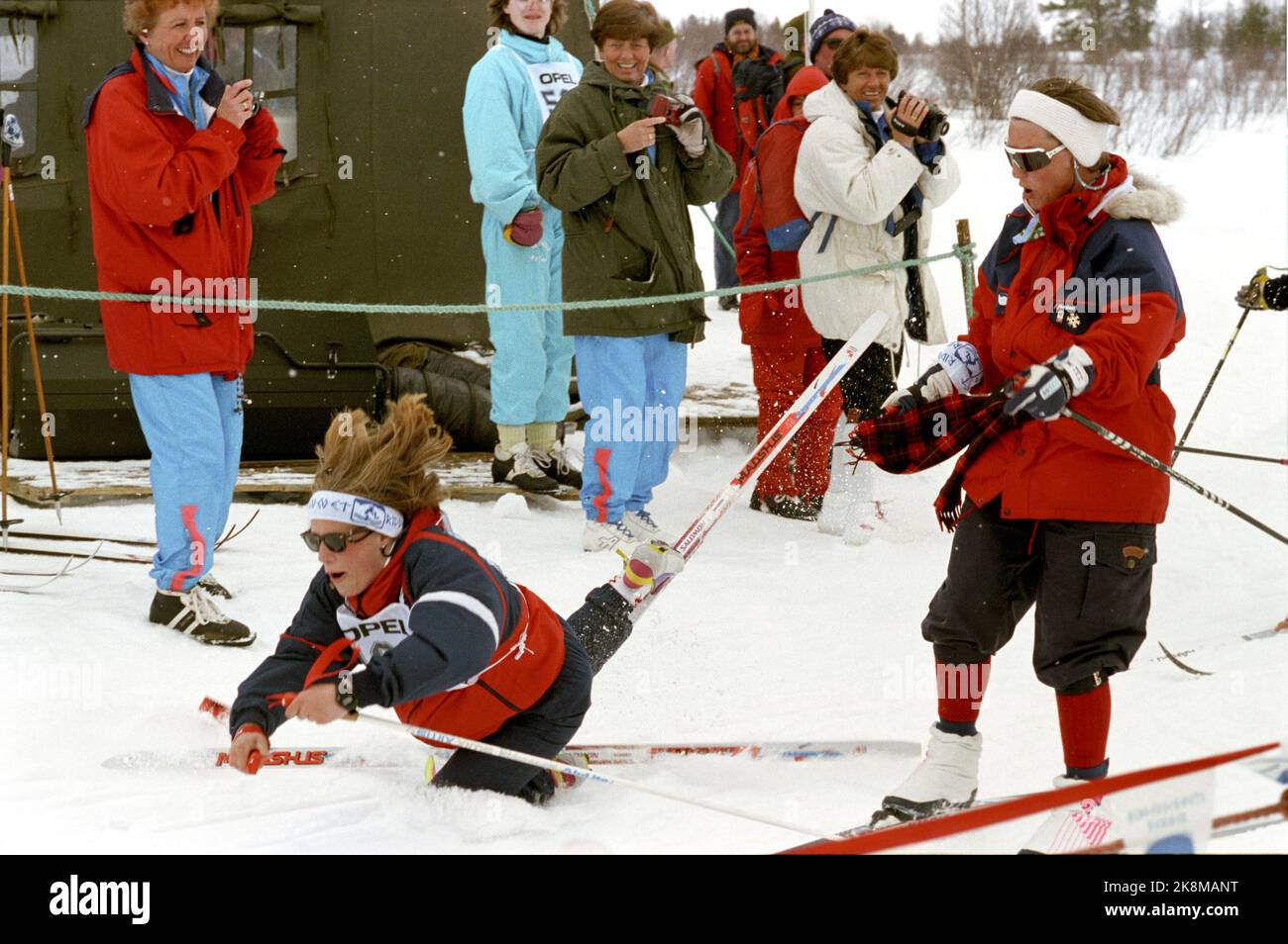Beitostølen 19930327: Queen Sonja (t.h.) is a companion in the knight ...
