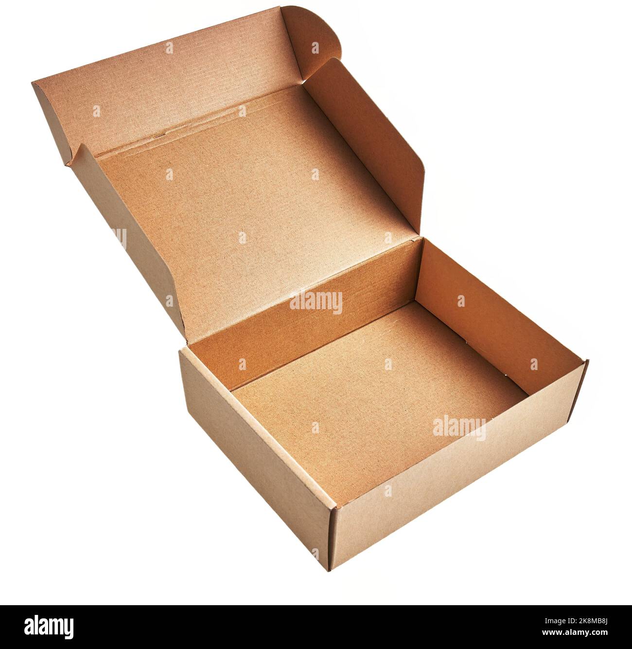 Brown cardboard box material over isolated white background Stock Photo ...