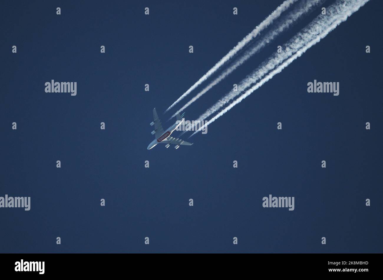 Transport aircraft Airbus A380 of Emirates Airlines, Czech Republic ...