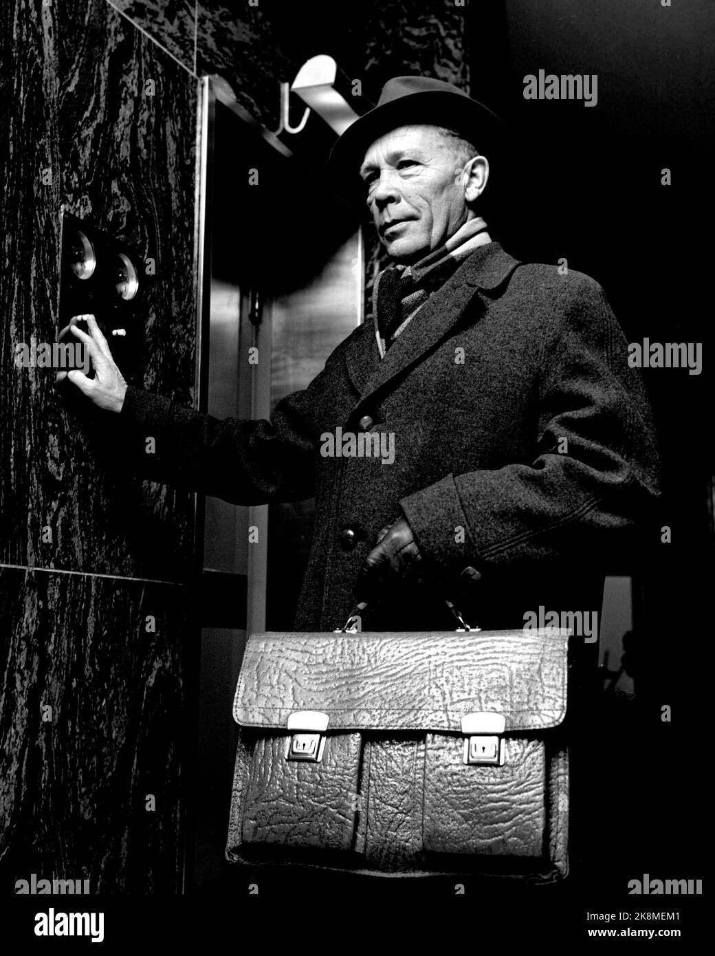 Oslo 196212. Arild Feldborg is on his way to work in the Broadcasting ...