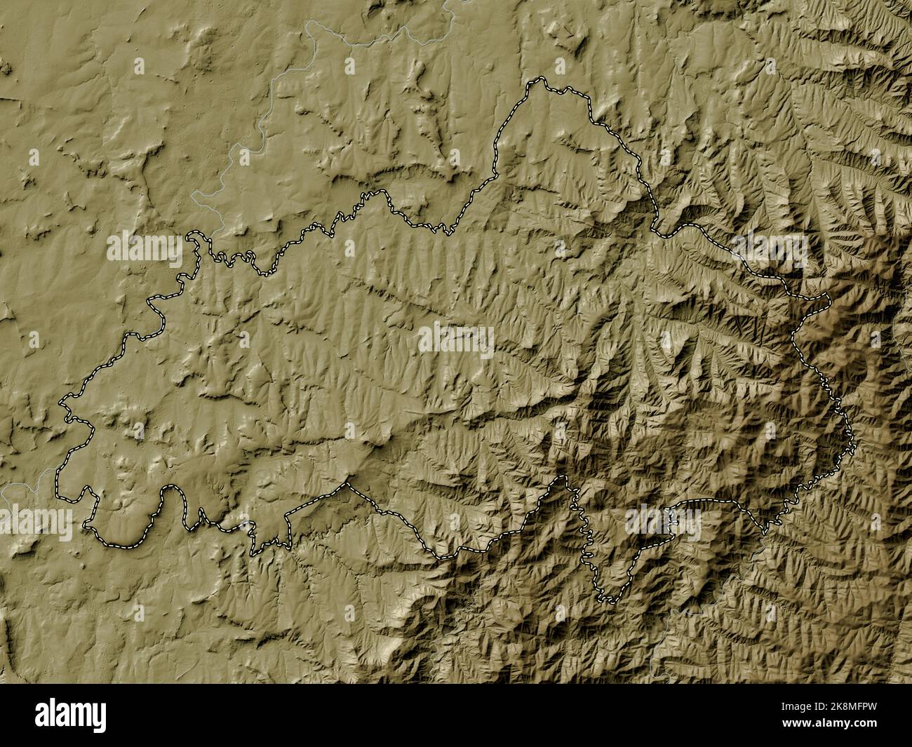 Berea, district of Lesotho. Elevation map colored in wiki style with ...