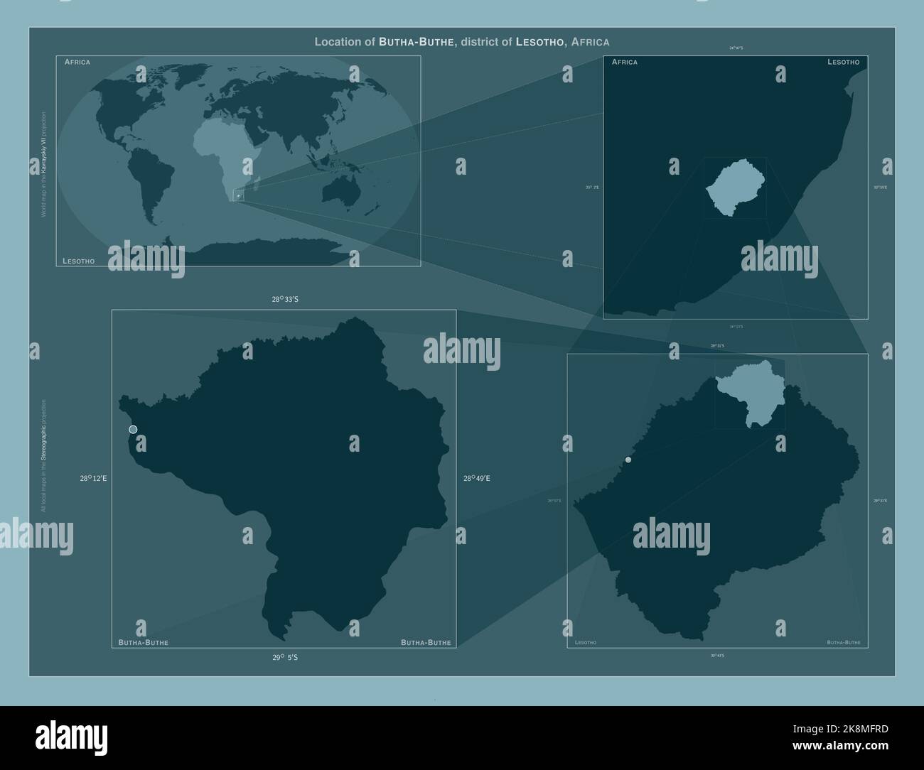 Butha-Buthe, district of Lesotho. Diagram showing the location of the ...