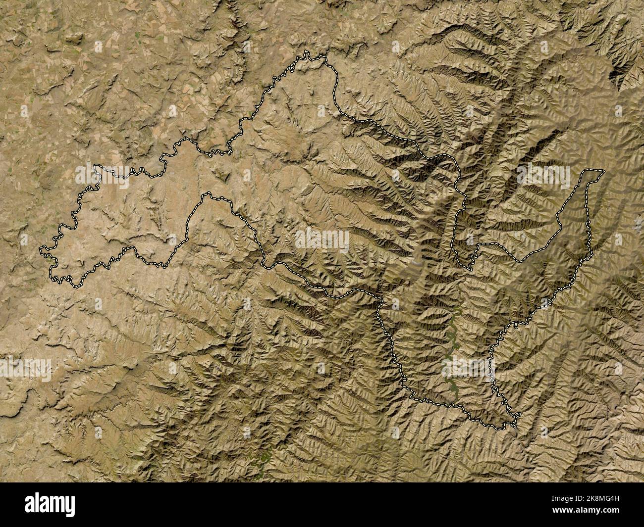 Leribe, district of Lesotho. Low resolution satellite map Stock Photo ...