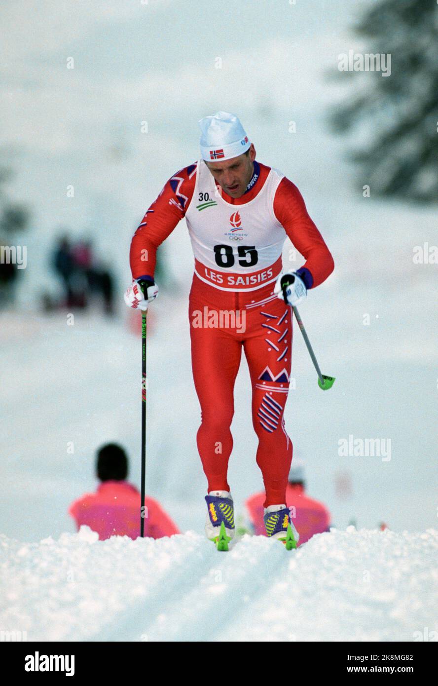 Les Saisies, France 19920210 Winter Olympics in Albertville. Cross ...