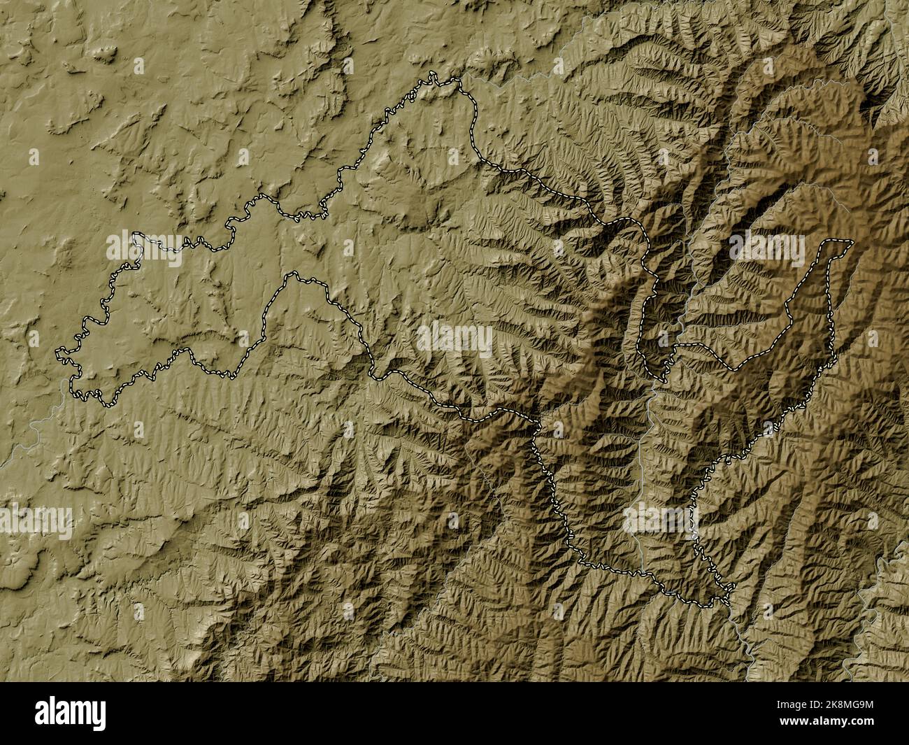 Leribe, district of Lesotho. Elevation map colored in wiki style with ...