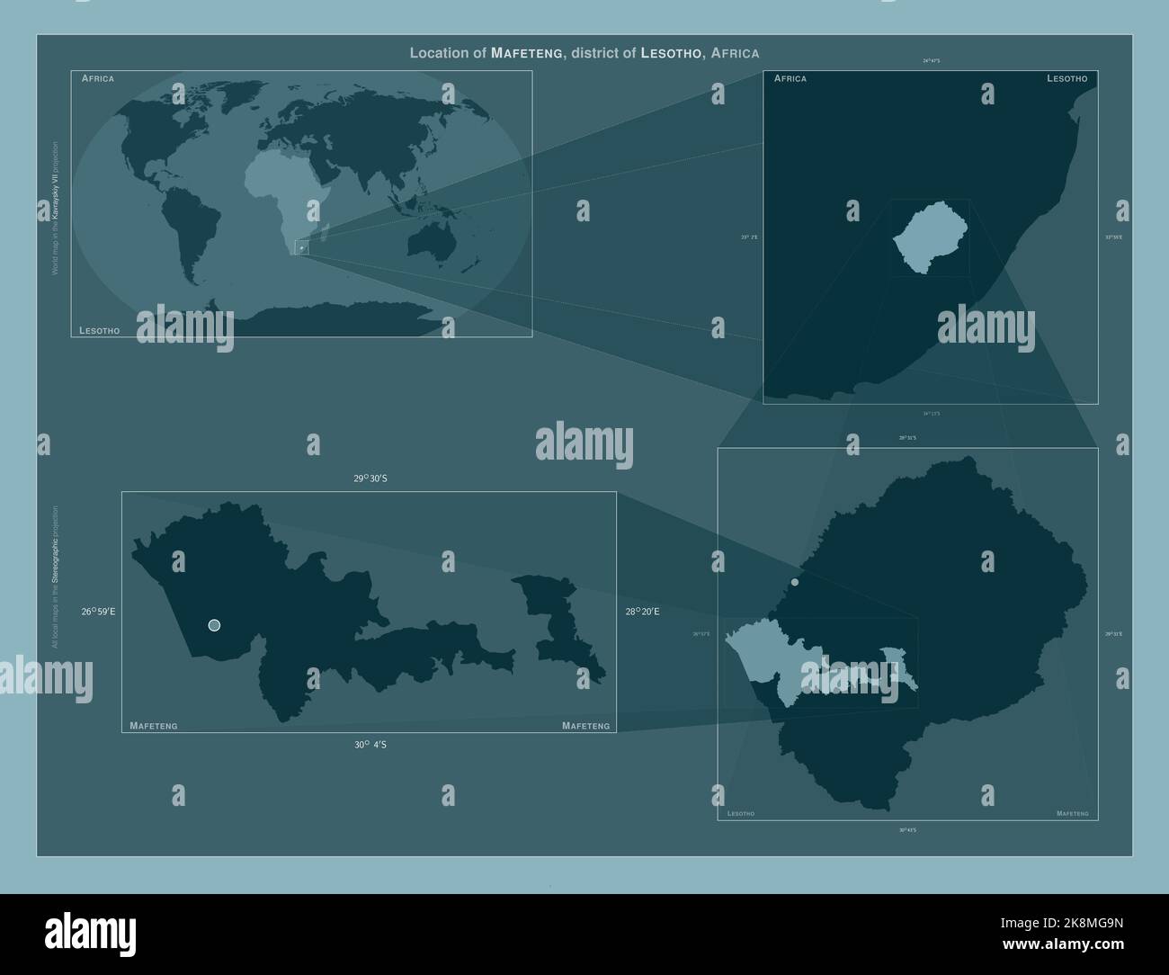 Mafeteng, district of Lesotho. Diagram showing the location of the ...