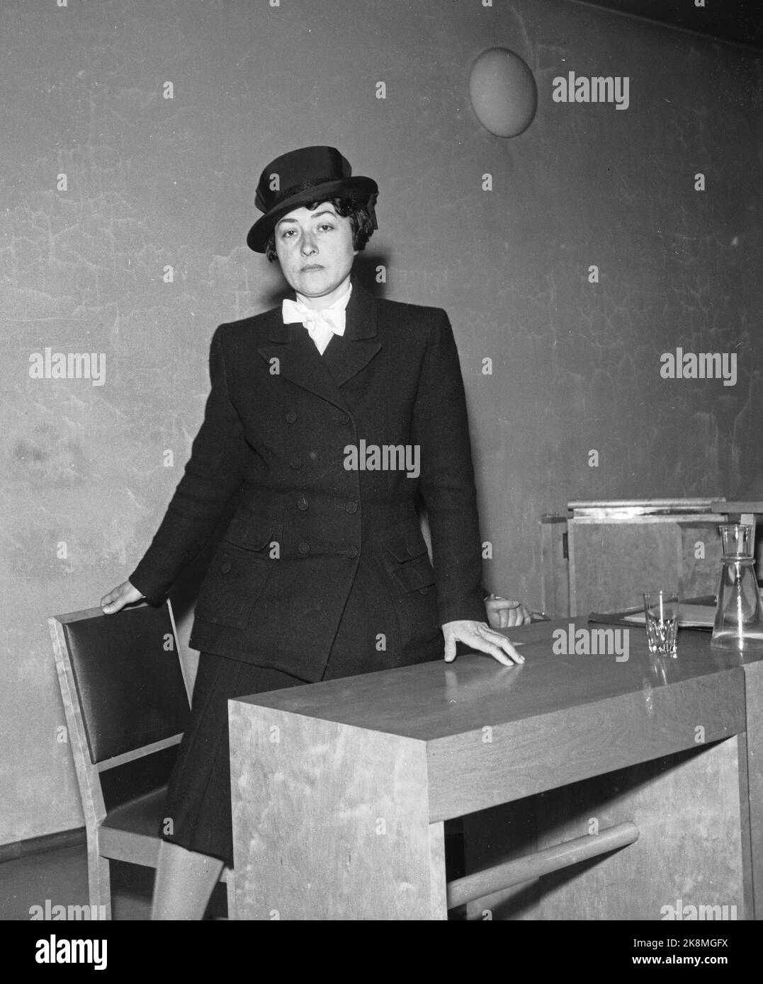 Oslo 1946 Maria Quisling in the right of interrogation. Photo; Ntb ...