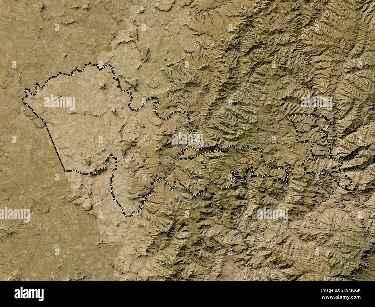Mafeteng, district of Lesotho. Low resolution satellite map Stock Photo ...
