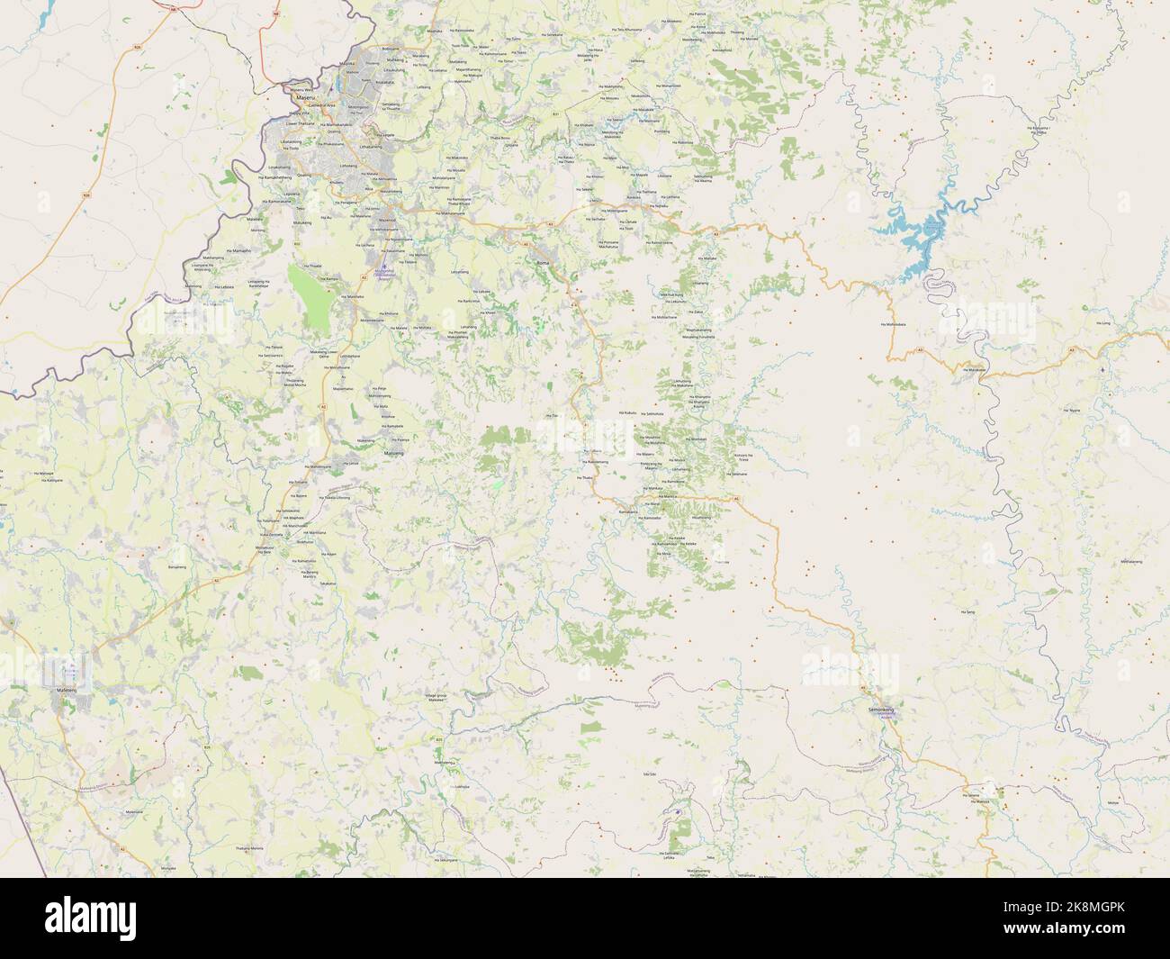 Maseru, district of Lesotho. Open Street Map Stock Photo - Alamy