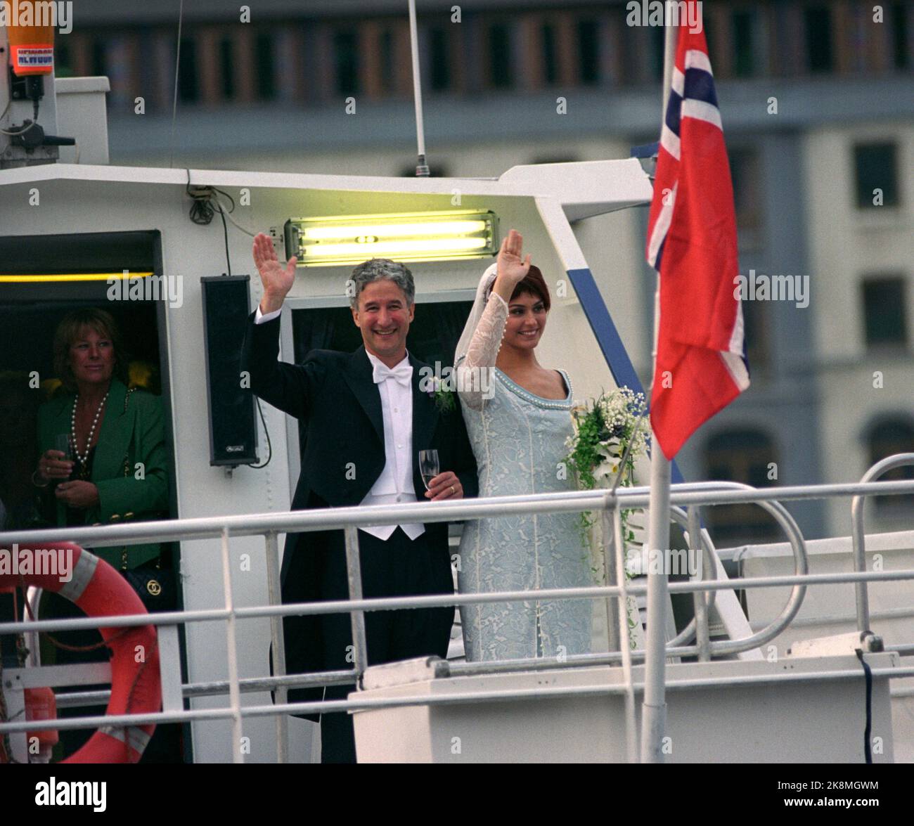 Bergen. Sissel Kyrkjebø and Eddie Skoller after the wedding. They are ...