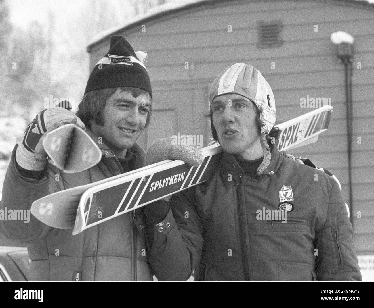 Fåvang 19760111. Norwegian Championship in combined. Tom Sandberg (t.h ...