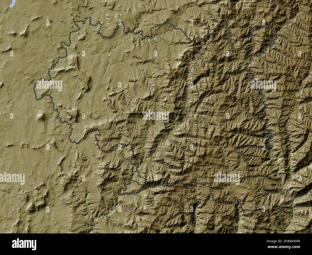 Maseru, district of Lesotho. Elevation map colored in wiki style with ...
