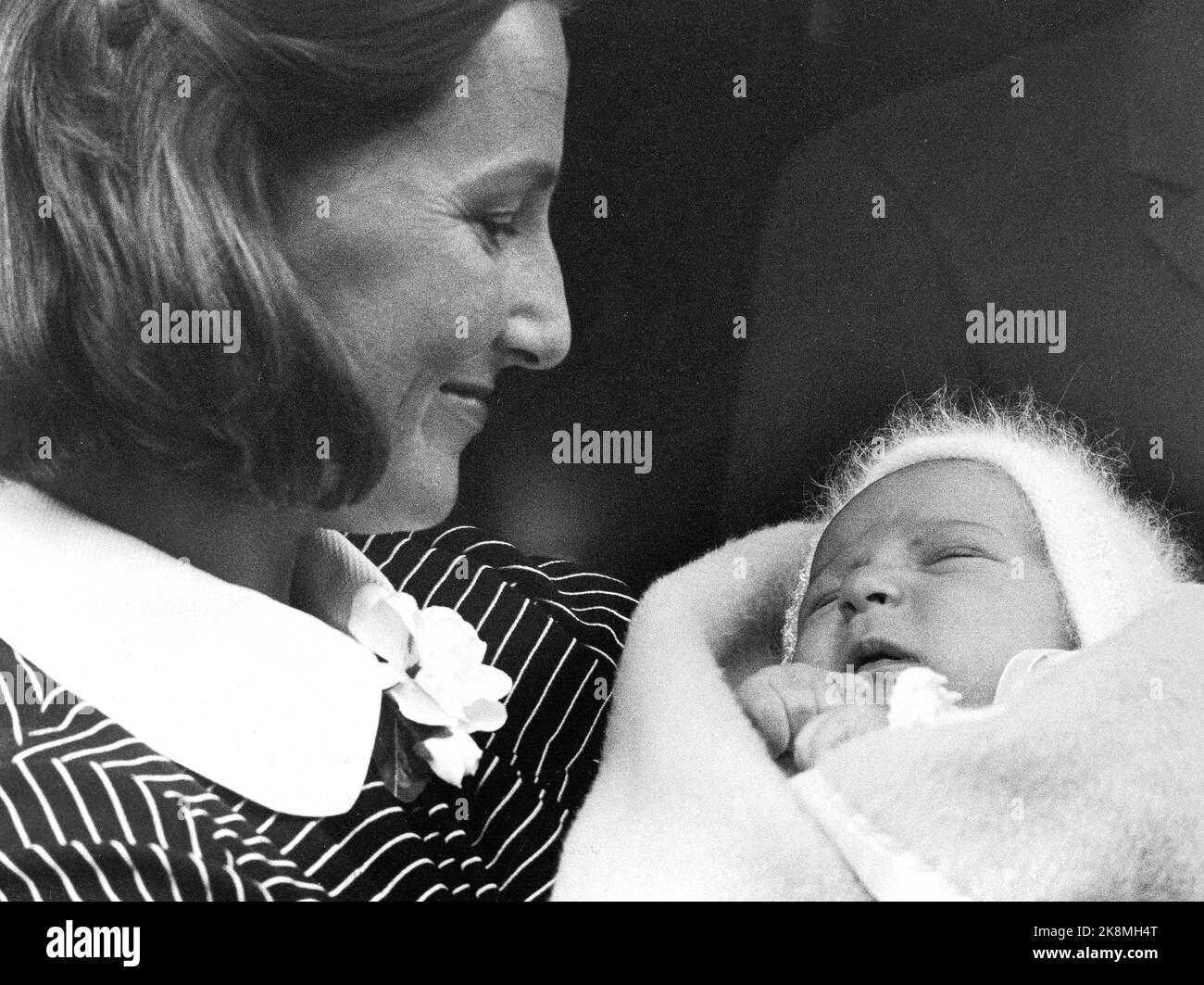 Oslo, the castle. 197309: Prince Haakon Magnus. Crown Princess Sonja ...