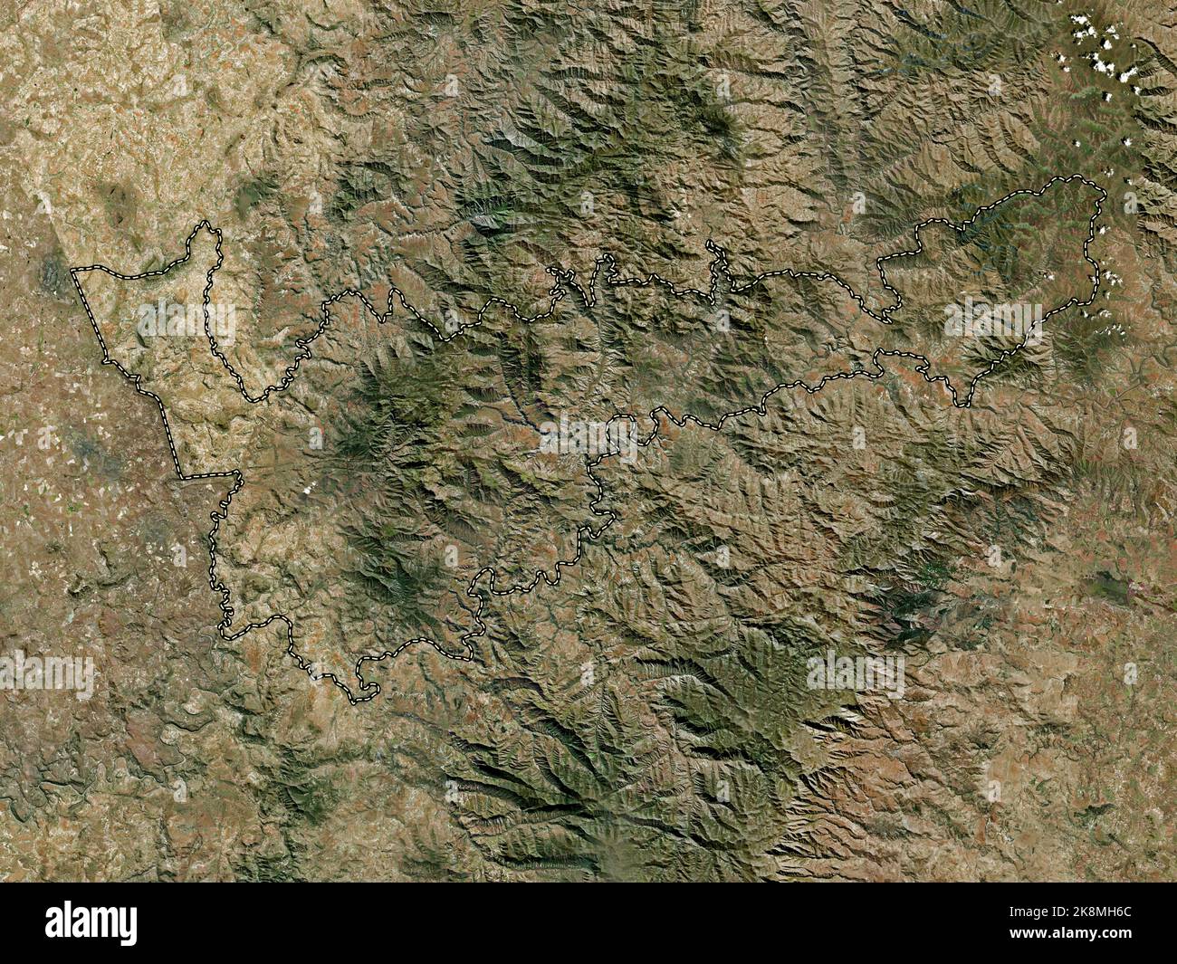 Mohale's Hoek, district of Lesotho. High resolution satellite map Stock ...