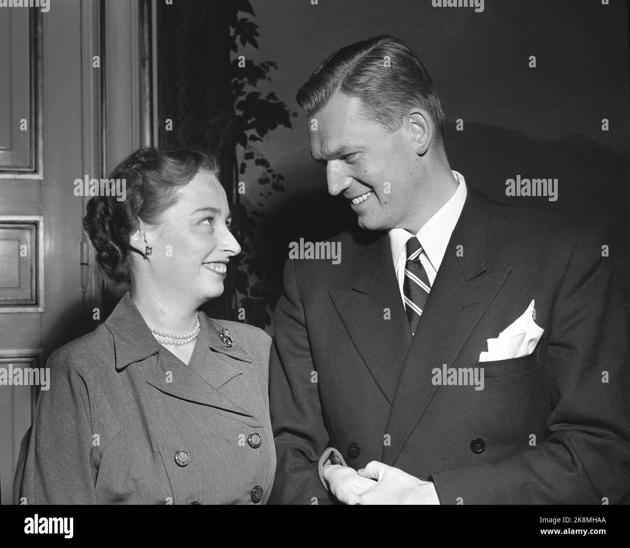 Oslo 19530214. The engagement of Princess Ragnhild and shipowner Erling ...