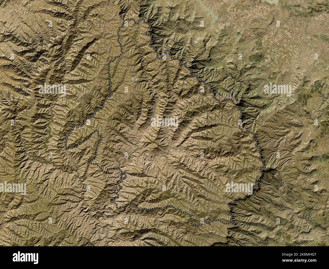Mokhotlong, district of Lesotho. Low resolution satellite map Stock ...