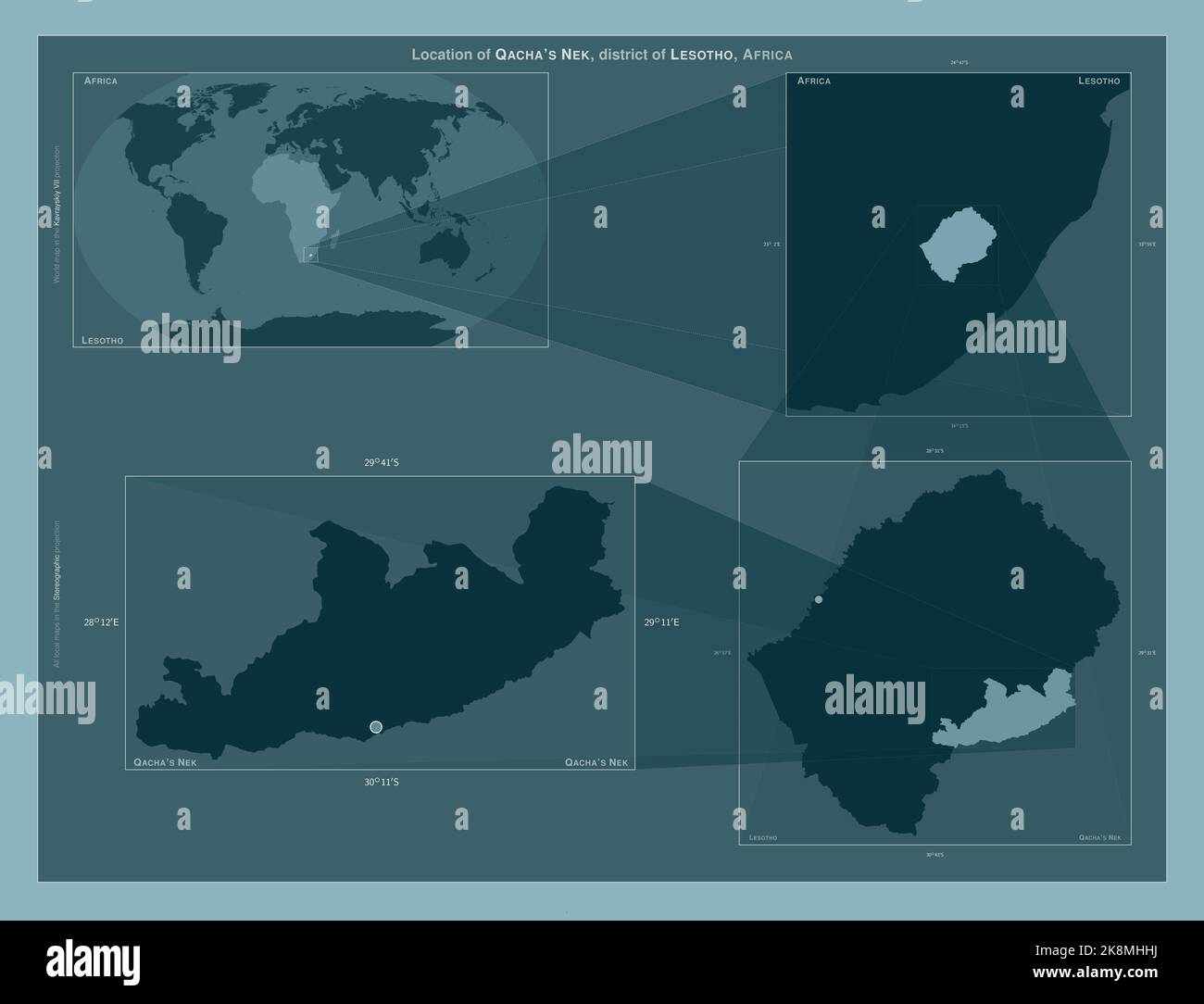 Qacha's Nek, district of Lesotho. Diagram showing the location of the ...