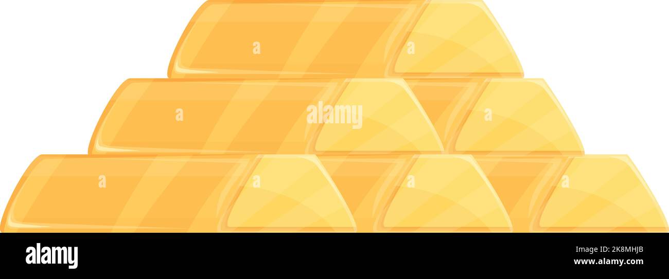 Gold bar icon cartoon vector. Stone ore. Mine nugget Stock Vector Image ...