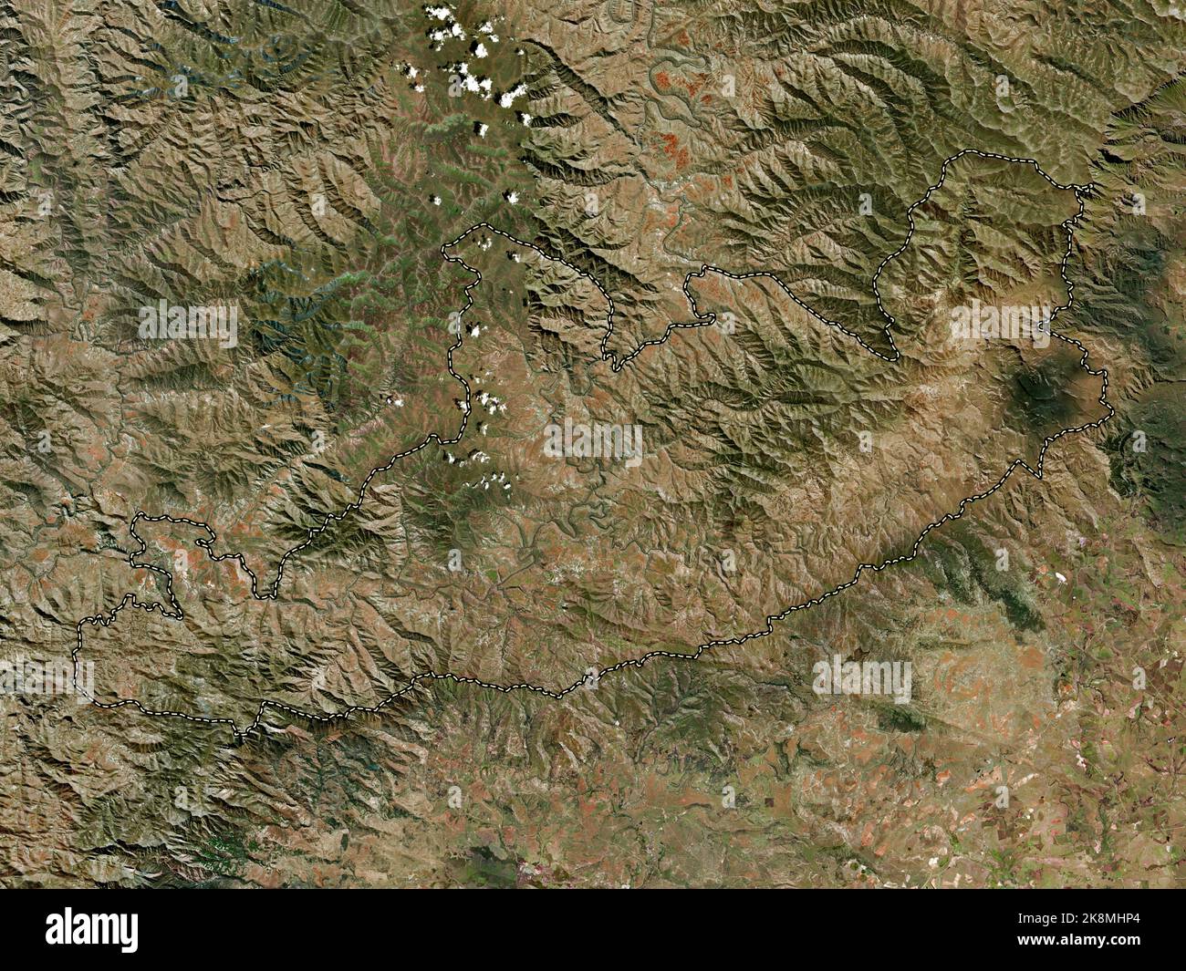 Qacha's Nek, district of Lesotho. High resolution satellite map Stock ...