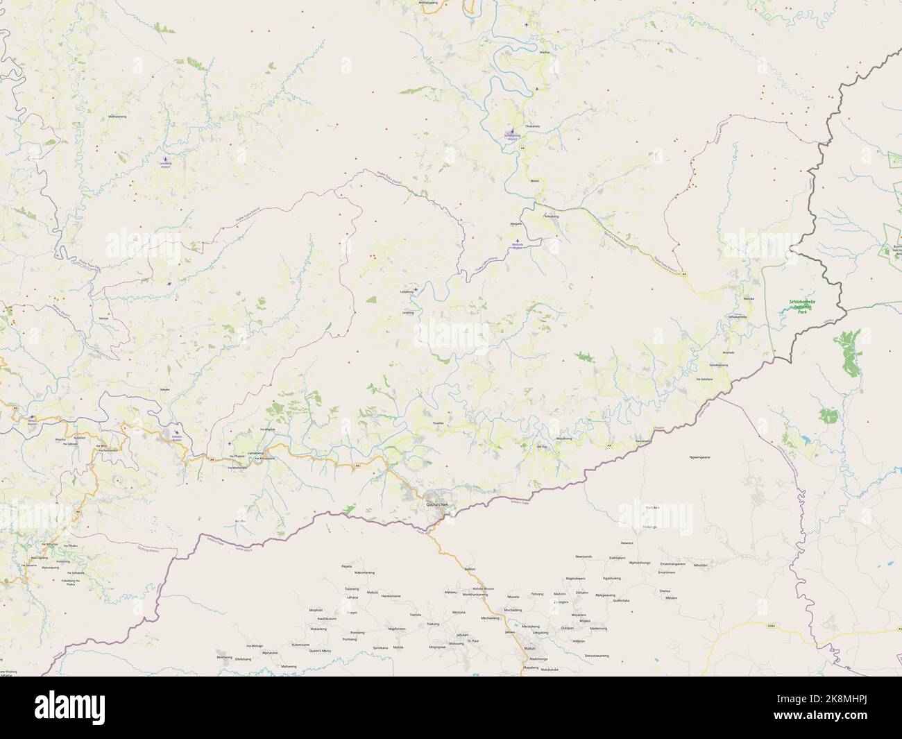 Qacha's Nek, district of Lesotho. Open Street Map Stock Photo - Alamy