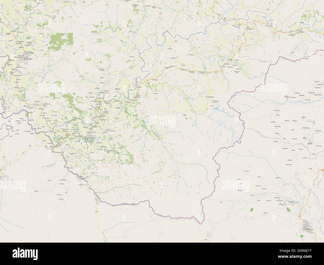Quthing, district of Lesotho. Open Street Map Stock Photo - Alamy